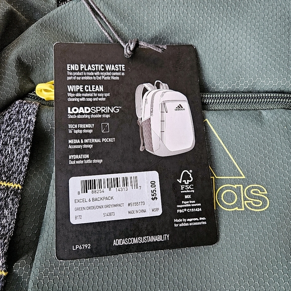 adidas | Bags | Adidas Green Excel 6 Backpack | Poshmark